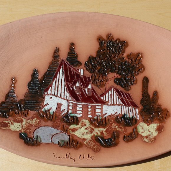 Trumbley Wieber | Art | Tremblay Quebec Glazed Pottery Landscape Dish ...